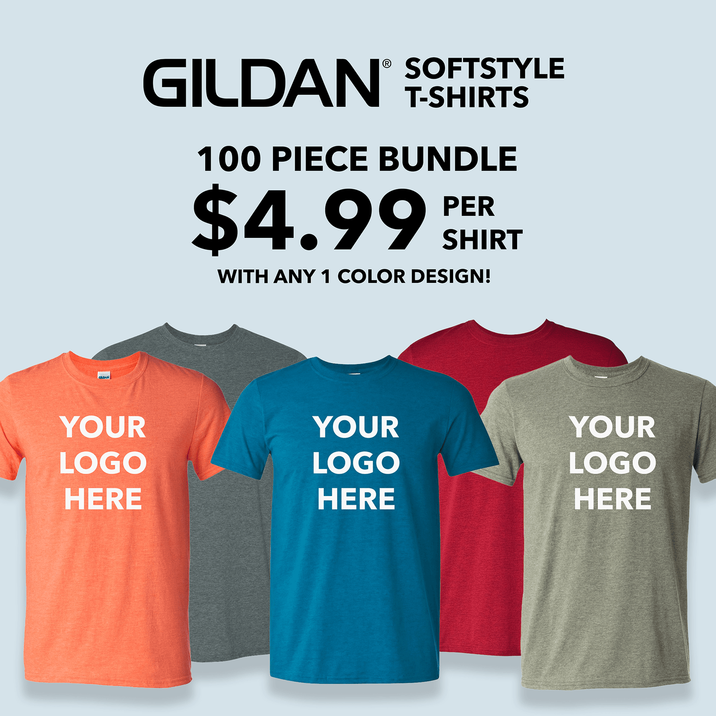 (100 Pieces) Gildan Softstyle® T-Shirt - 64000 Package